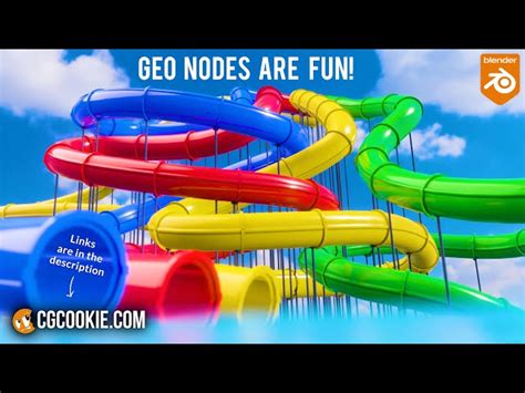Geo Nodes Make A Self Building Water Slide Promoted Blendernation