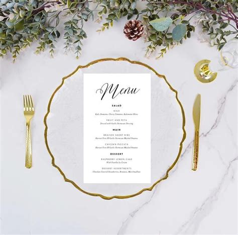 Classic Menu Template Etsy