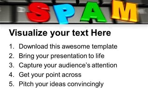 Word Spam Using Colorful Letters On Keyboard PowerPoint Templates Ppt Backgrounds For Slides