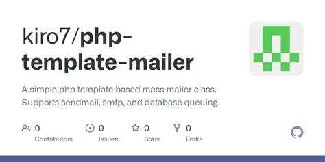 Github Kiro7php Template Mailer A Simple Php Template Based Mass Mailer Class Supports