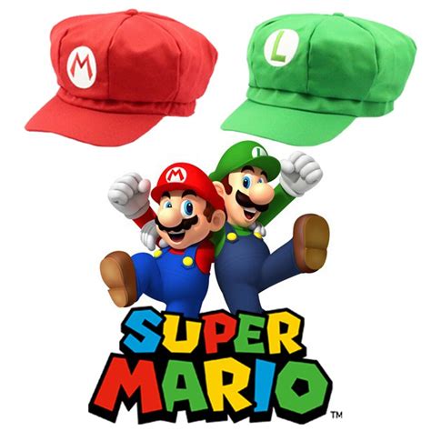 Jual Topi Mario Bros Super Luigi Nintendo Game Cosplay Anime Cap Hat Merah Hijau Red Green Putih