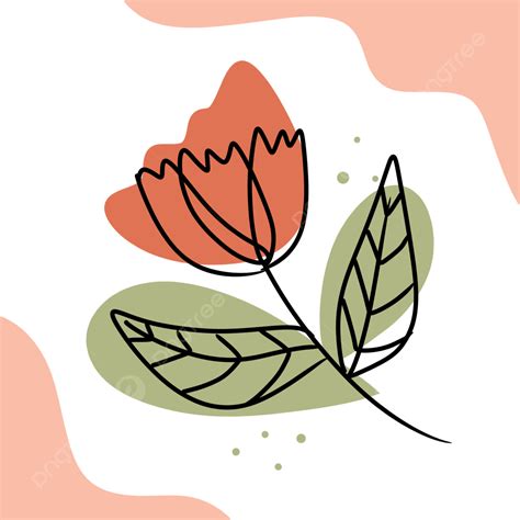 꽃 일러스트 라인 아트 손 그림 삽화 그림 Png 일러스트 및 Psd 이미지 무료 다운로드 Pngtree