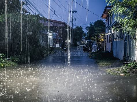 Raining Hard And In The Middle Of A Storm In The Philippines Stock