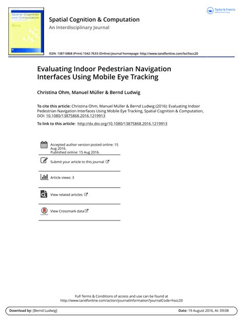 Pdf Evaluating Indoor Pedestrian Navigation Interfaces Using Mobile Eye Tracking