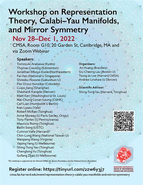 Representation Theory Calabiyau Manifolds And Mirror Symmetry Cmsa