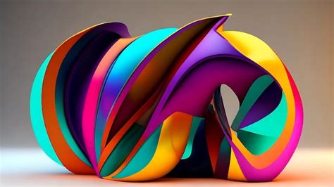 Premium AI Image Futuristic Colorful Shape D Render