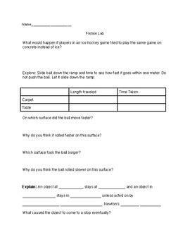 Friction Lab Report By Nayab Charolia Teachers Pay Teachers