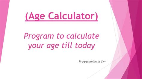 Age Calculator C Programming Turbo C Youtube