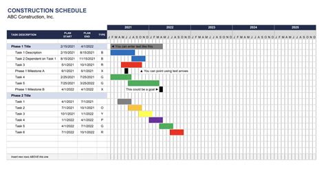 Construction Project Gantt Chart Construction Files