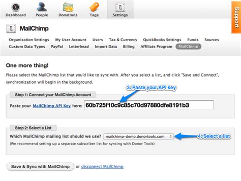 Mailchimp Integration Select List