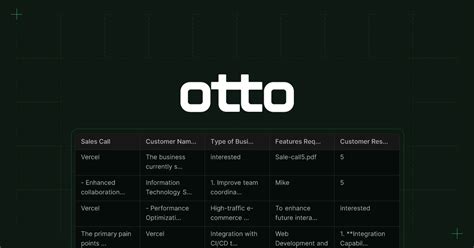 summarize sales calls and extract key customer details otto