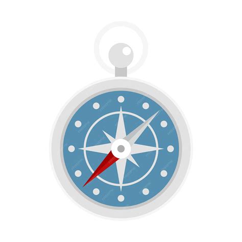 Premium Vector Navigation Ship Compass Icon Flat Illustration Of