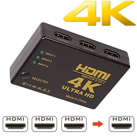 1080p 4k 2k Hdmi Video Switch Switcher Hdmi Splitter 3 Input 1 Output