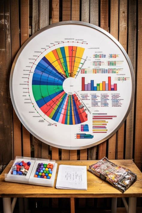 Colorful Pie Charts And Bar Graphs On A Whiteboard Stock Illustration
