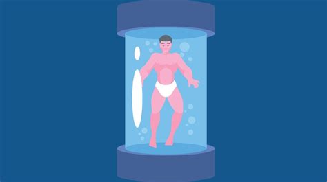 Man Is Freezed In Life Support Machine Futuristic Vector Illustration 42157613 Vector Art At