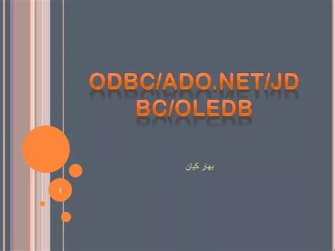 ppt odbc ado jdbc oledb powerpoint presentation free download