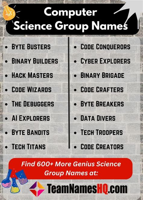 Calling All Coders Killer Computer Science Group Names Computer