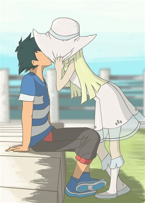 Two People Are Sitting On A Bench And One Is Kissing The Others Face