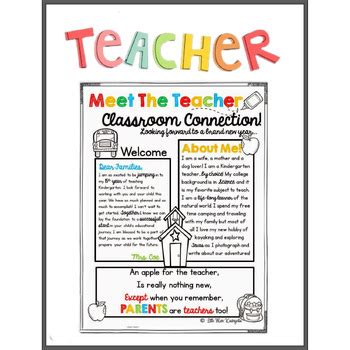 Meet The Teacher Template Editable 2023 2024 Tpt