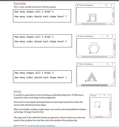 Solved Assignment 3 Increasing Shapes Instructions Using