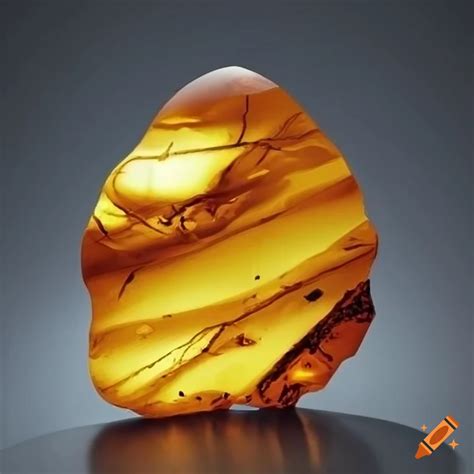 Backlit Natural Amber With Clear Surface On Craiyon