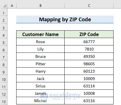 How To Map Excel Data By ZIP Code 2 Easy Methods