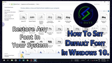 How To Restore Default Font In Your Windows 10 10 Days YouTube