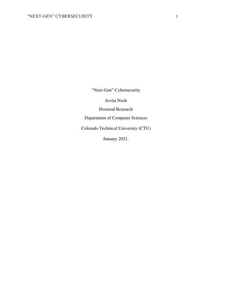 Pdf Next Gen Cybersecurity