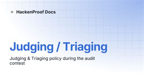 Judging Triaging Hackenproof Docs