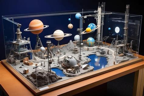 Premium Photo Illustrate A Section Of The Lab Dedicated To Astronomy Featuring Models Of