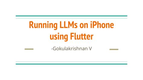 Running Llms On Ios Using Flutter