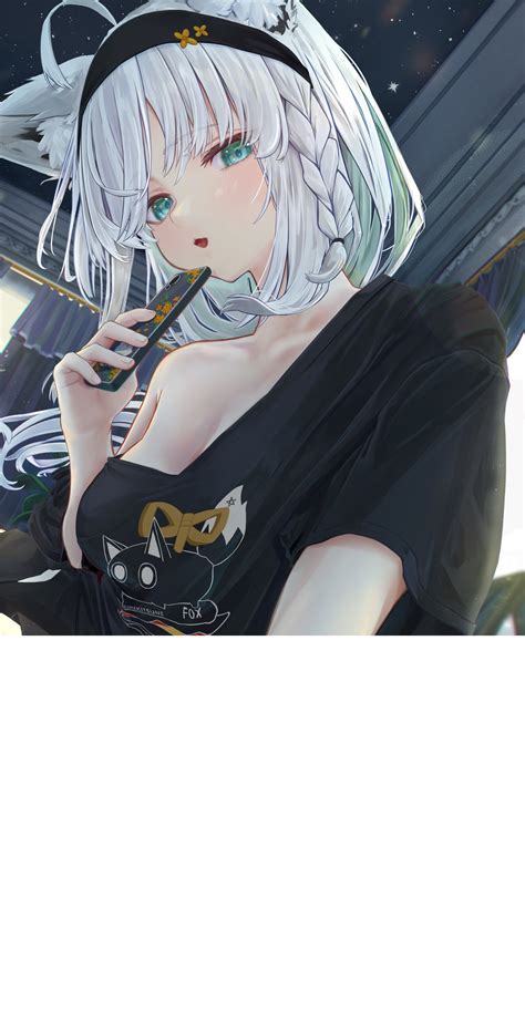 Shirakami Fubuki Miteiru And Nejima Kitsune Hololive Drawn By