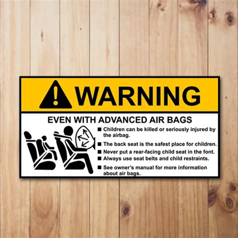 Stiker Warning Even With Advanced Airbags Warning Sign Lazada Indonesia