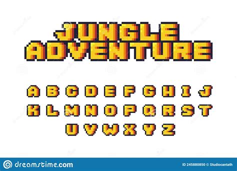 Pixel Alphabet Font Retro 8 Bit Video Game Typeface Design Oldschool Typography Logo Letters