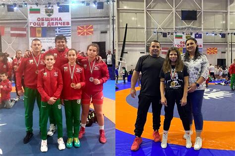 Два златни сребърен и бронзов медал за елховските борци от международно състезание в Гоце