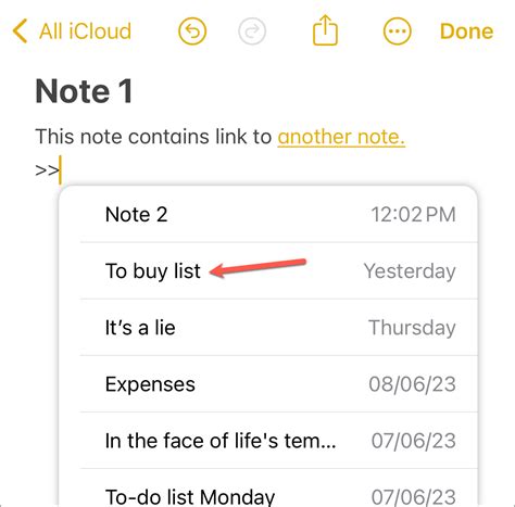 How To Link Notes On IPhone In IOS