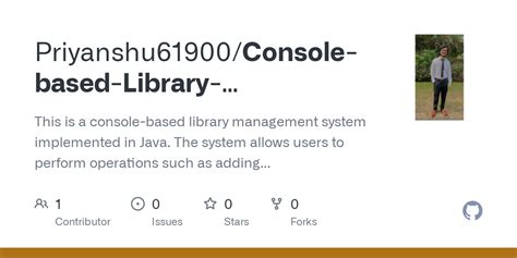 GitHub Priyanshu Console Based Library Management System This Is A Console Based Library