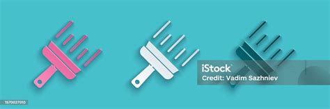 파란색 배경에 분리 된 창 아이콘용 고무 클리너가있는 종이 절단 청소 서비스 스퀴지 스크레이퍼 와이퍼 종이 아트 스타일 벡터 3차원 형태에 대한 스톡 벡터 아트 및 기타