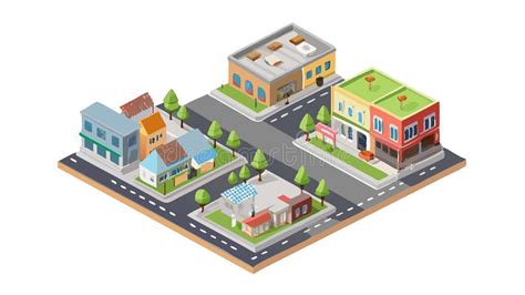 Isometric Cityscape Map Urban Planning Navigation Vector Design Generative Ai Stock Vector