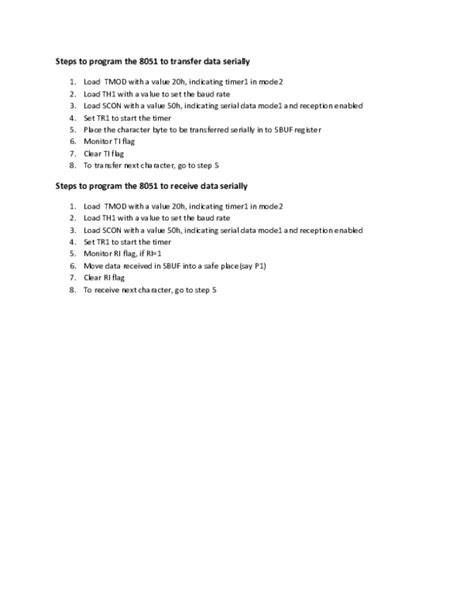 Pdf Steps To Program The 8051 To Transfer Data Serially