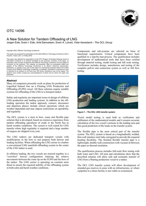 Pdf A New Solution For Tandem Offloading Of Lng