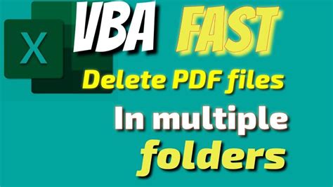 Vba Code Delete File Pdf In Multiple Folders Very Easy Youtube