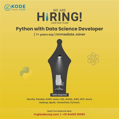 Pythondeveloper Datascience Hiring Jobopening Python