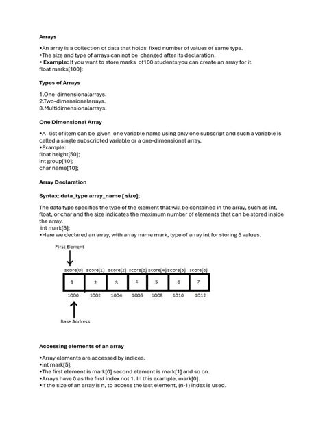 Mod1array Pdf Computing Computer Data