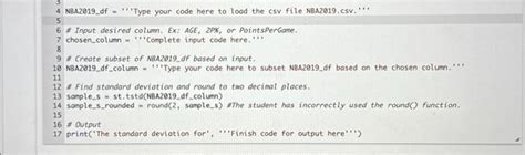 LAB Standard Deviation Descriptive Statistics Chegg
