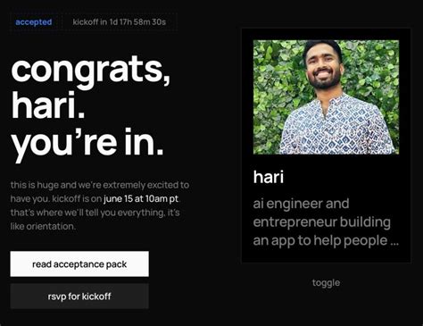 Hari Prakash Partha Sarathy On Linkedin Got Accepted Into Buildspace Nights And Weekends S5