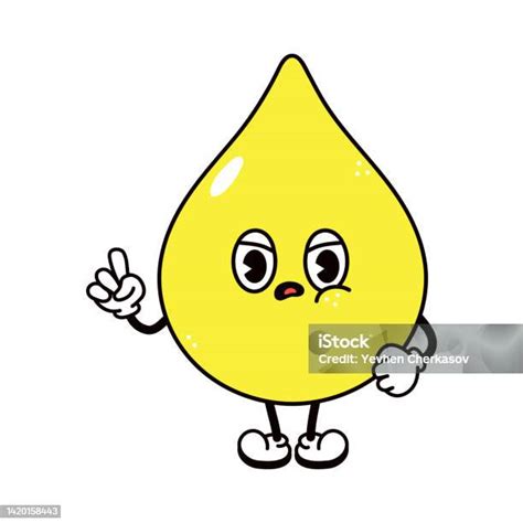 귀여운 재미있는 분노한 소변 캐릭터의 방울 벡터 손으로 그린 전통 만화 빈티지 복고풍 카와이 캐릭터 일러스트 레이 션 아이콘