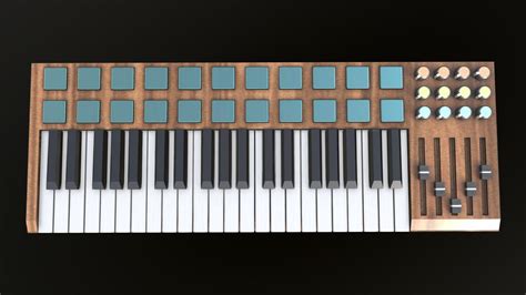 Midi Controller Keyboard Download Free 3d Model By Kyler Michaelson Kylermichaelson