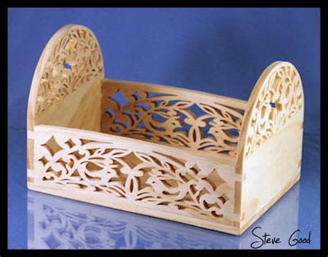 A Wooden Box With Intricate Carvings On It