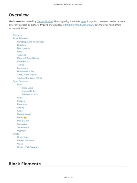 Markdown Reference Pdf Teaching Methods And Materials